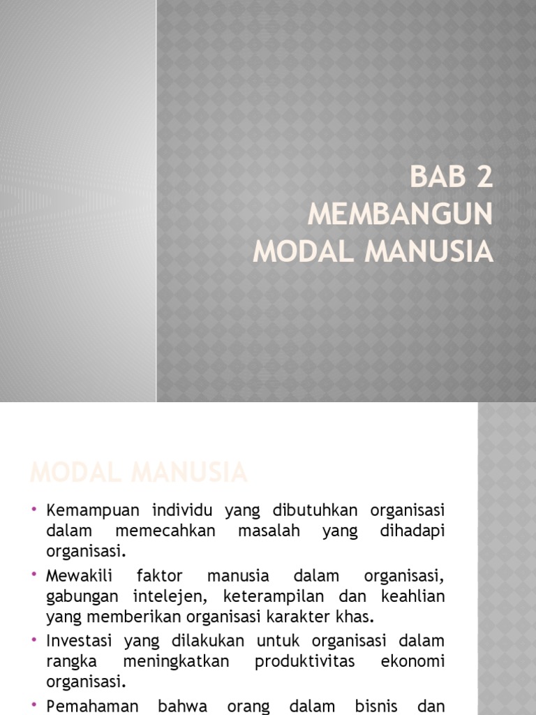 P3-Membangun Modal Manusia | PDF | Karier & Perkembangan | Pengembangan ...
