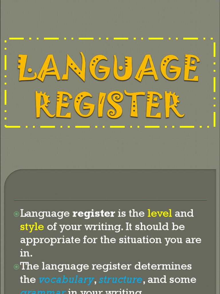 Language Register | PDF | Acronym | English Language