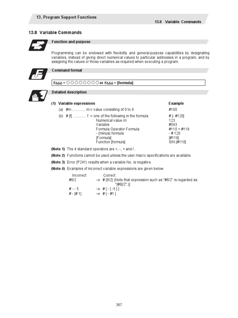 Mitsubishi Lathe Macro Guide. 70 Pages. | PDF | Parameter (Computer Programming) | Subroutine
