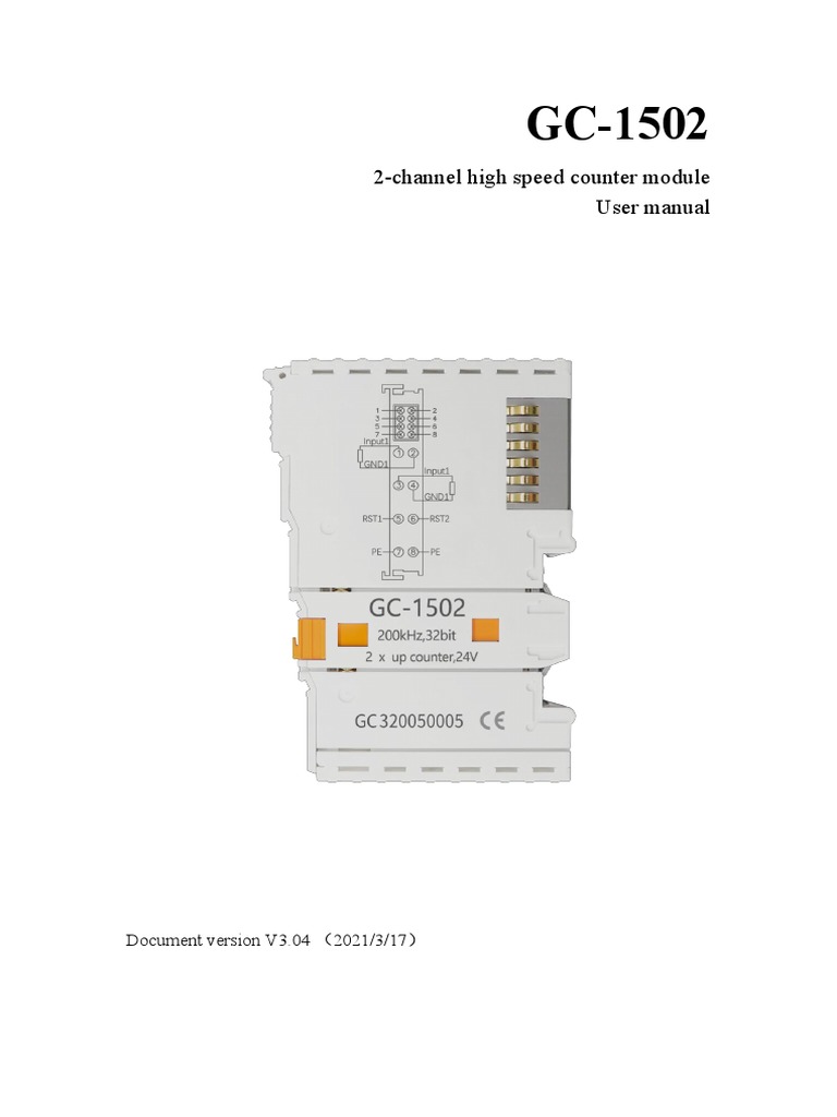 GC-1502 2-ch High Speed Counter Module User Manual | PDF | Input/Output | Programmable Logic ...