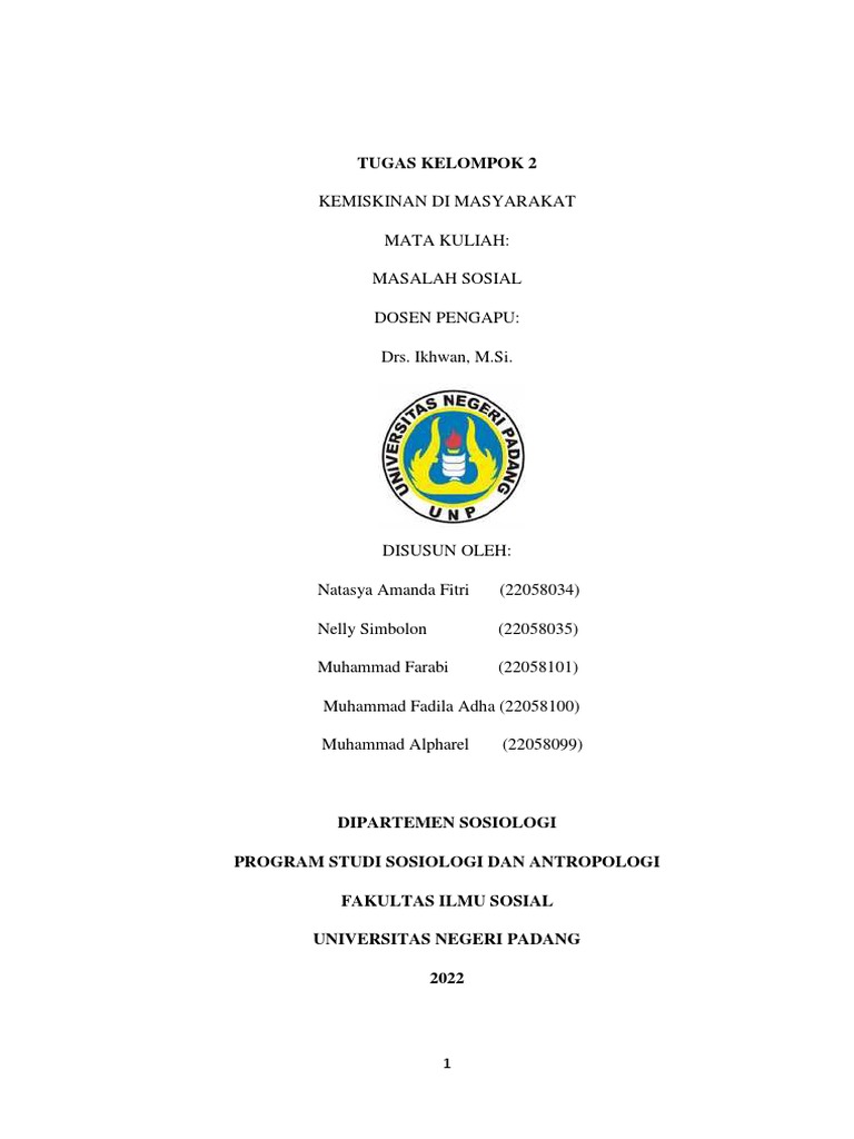 Tasya PDF Kelompok 2 Kemiskinan Makalah | PDF