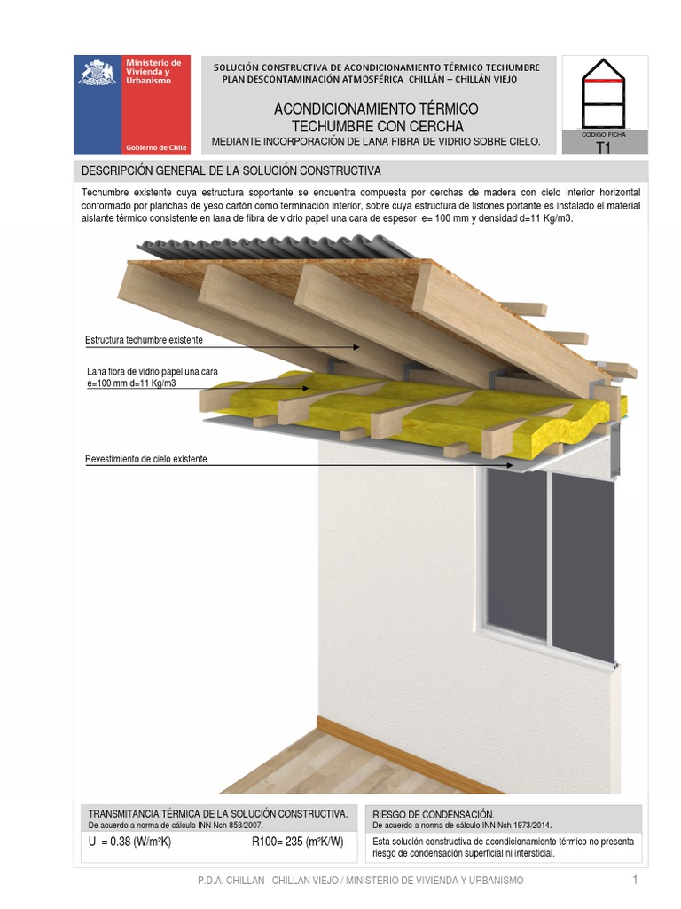 (Chillán) T1 SOLUCION CONSTRUCTIVA TECHUMBRE CERCHA-LANA FIBRA DE VIDRIO CHILLAN-CHILLAN VIEJO ...