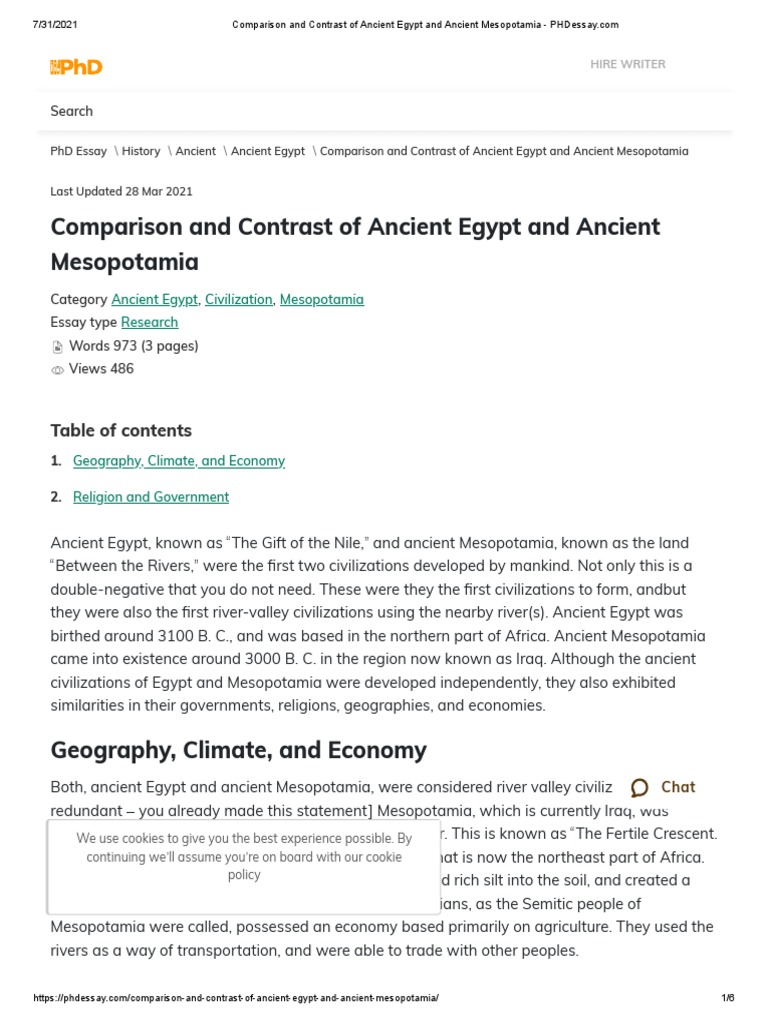 Egypt vs. Mesopotamia: A Comparative Study | PDF | Sumer | Ancient Egypt