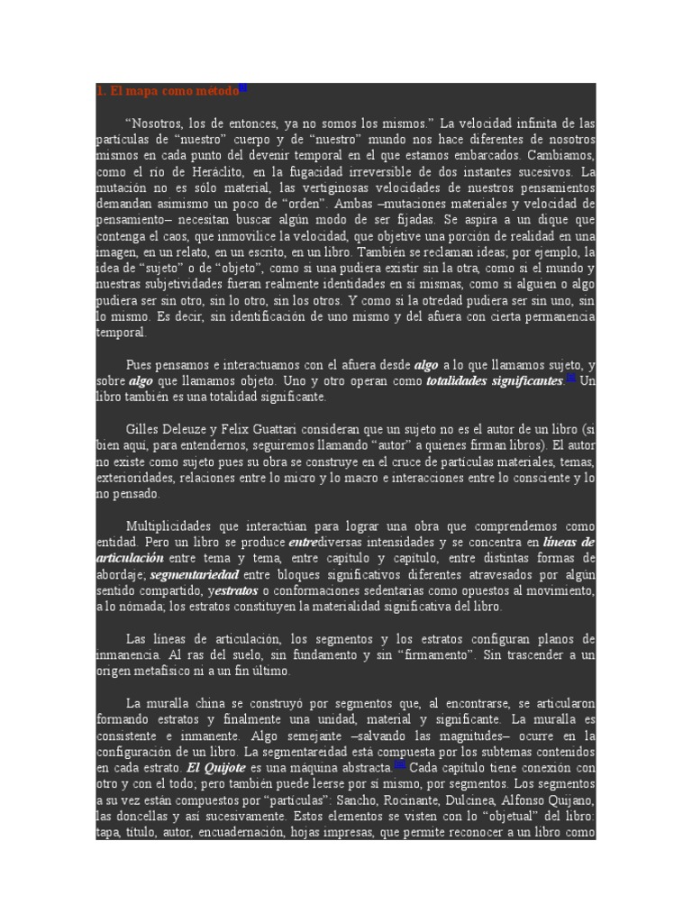 Deleuze. Mapa-Territorio | PDF | Gilles Deleuze | Pensamiento