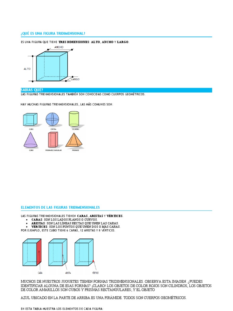 Qué Es Una Figura Tridimensional | PDF | Rectángulo | Geometria clasica