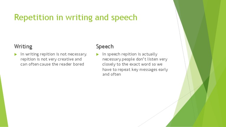 Repetition in Writing and Speech | PDF | Career & Growth