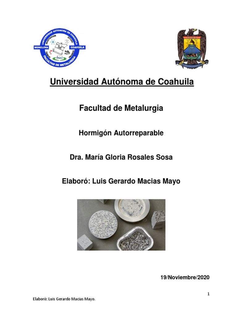 Hormigón Autorreparable: Ventajas y Desventajas | PDF | Cemento | Hormigón