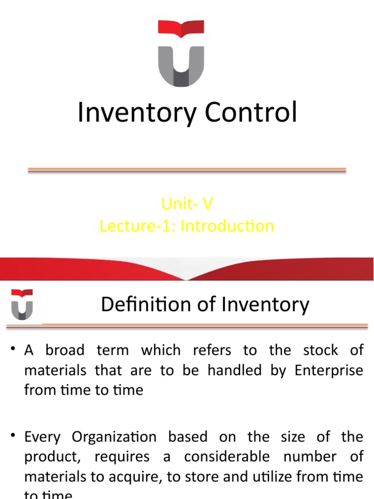 Lecture-1 Inventory Control Introduction | PDF | Inventory | Supply ...