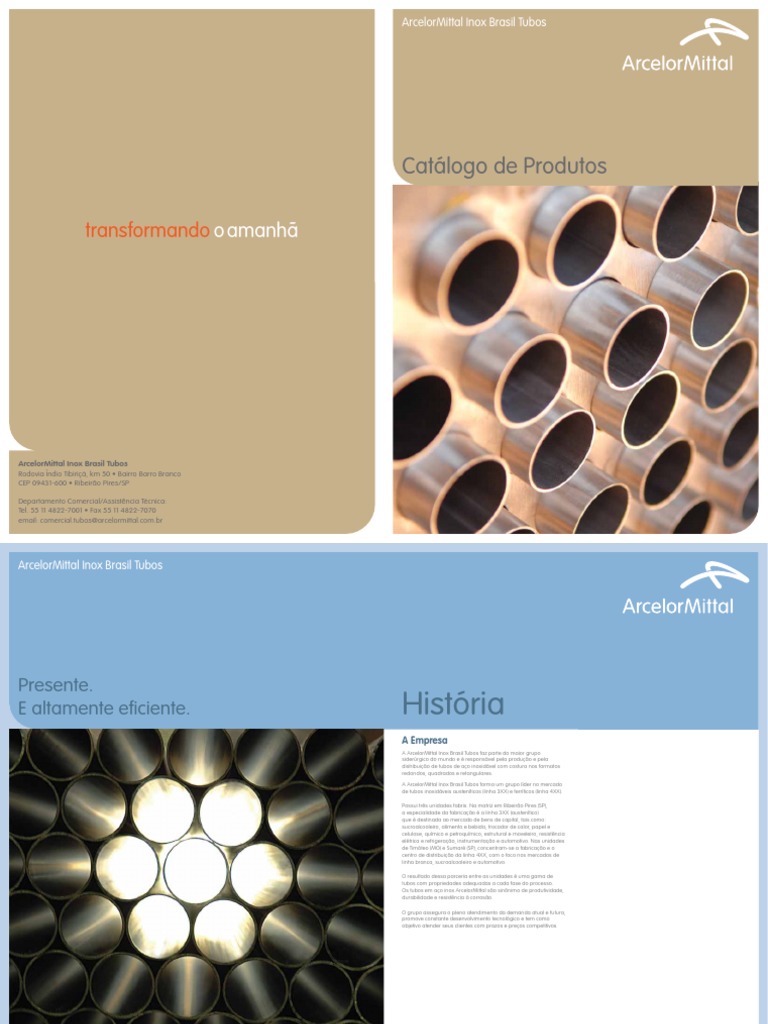 Tabela de Tubos Inox Arcelor Mittal | PDF | Qualidade (negócios) | Aço ...