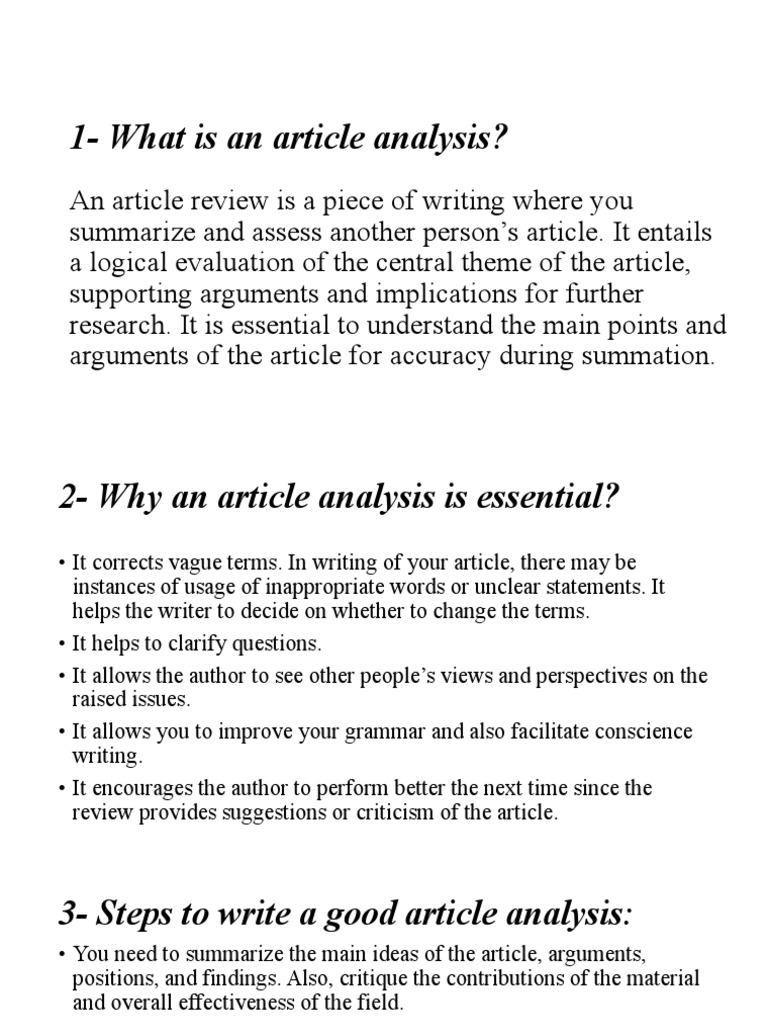 How To Analyse An Article 02 PDF Argument Citation