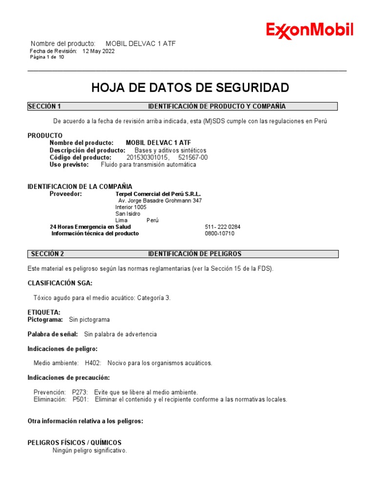 MSDS 964174 | PDF | Agua | Descarga electrostática