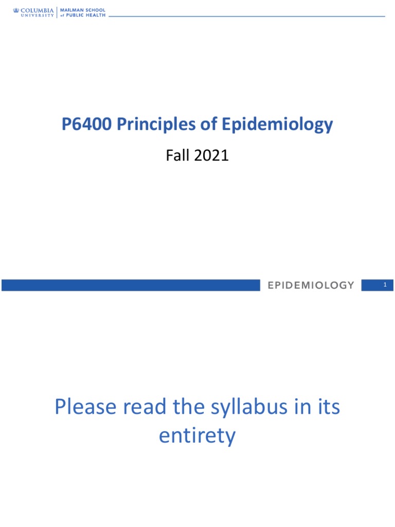Lecture 1 Overview - 2021 | Download Free PDF | Lecture | Epidemiology