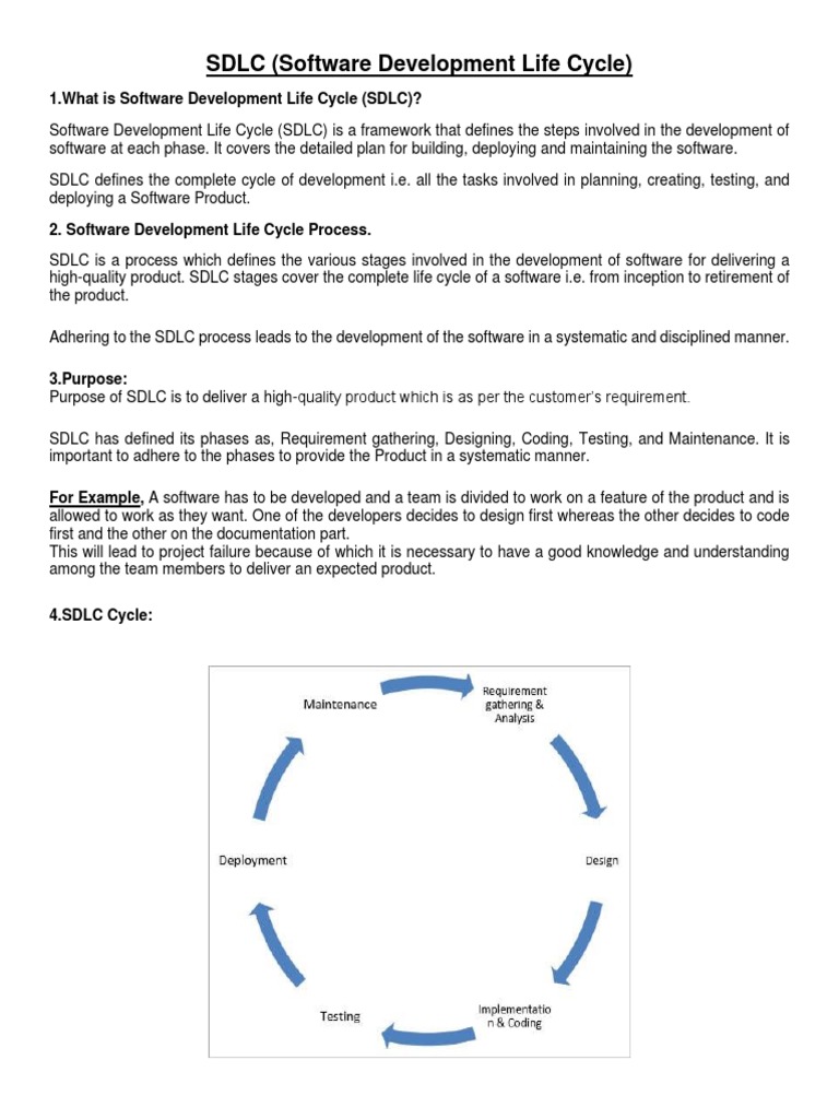 1.what Is Software Development Life Cycle (SDLC) ? | PDF | Software ...