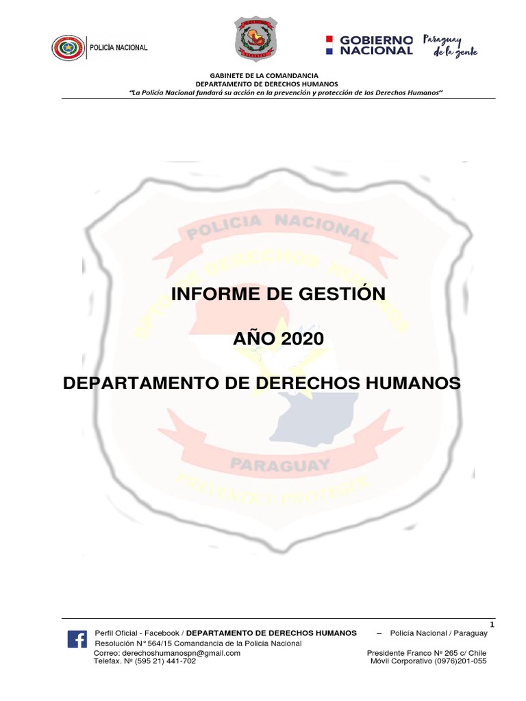 INFORME DE GESTION DDHH PN 2020 Final | PDF
