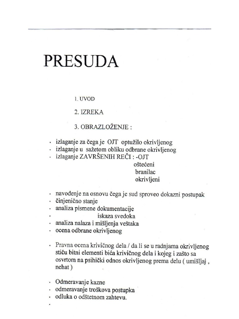 Forma Krivicne Presude | PDF