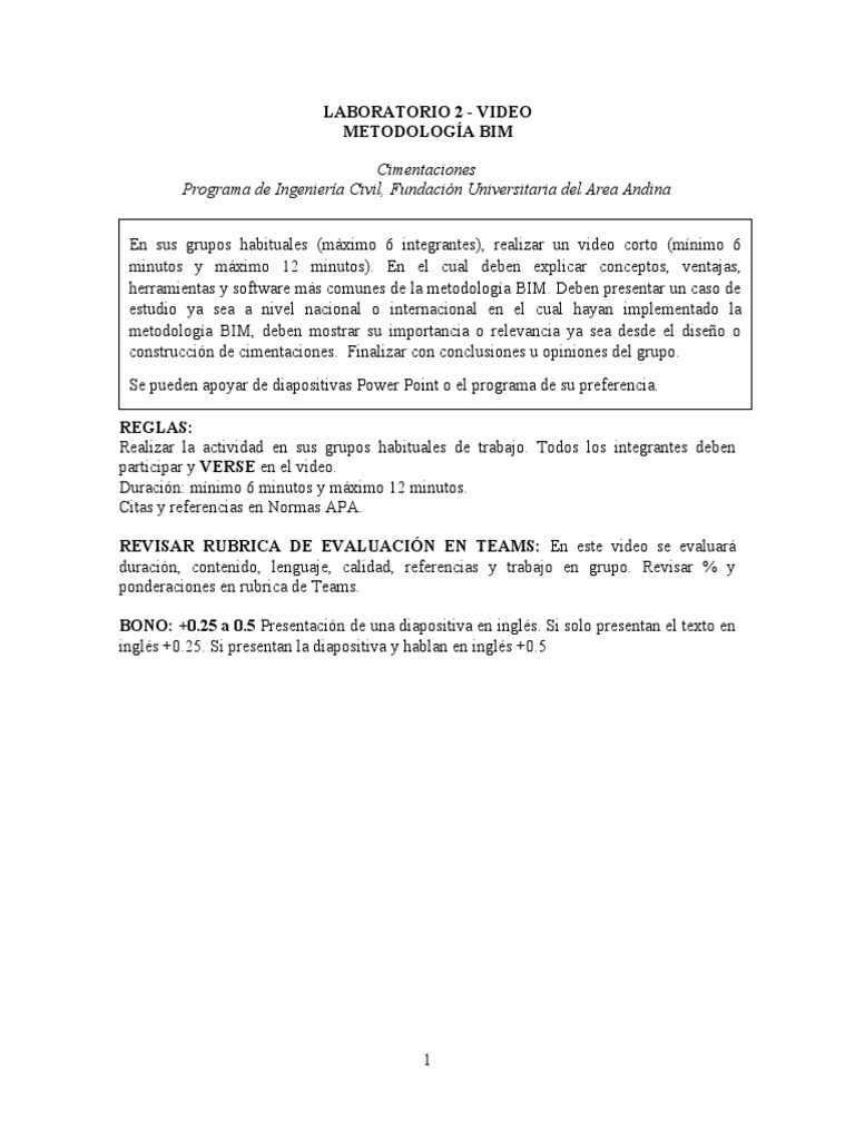 1 - Formato - Lab - Bim - C2 1 | PDF