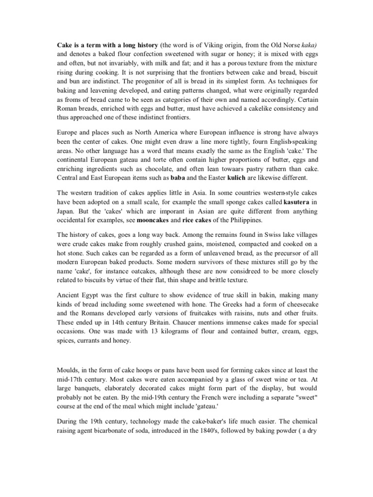 A History of Cakes Around the World | PDF | Cakes | Breads