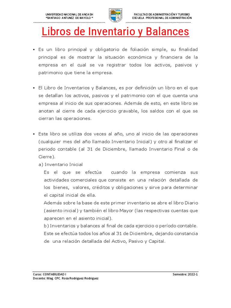Libro Inventario y Balances | PDF | Contabilidad | Contabilidad financiera