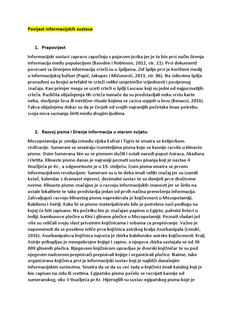 Povijest Informacijskih Sustava | PDF