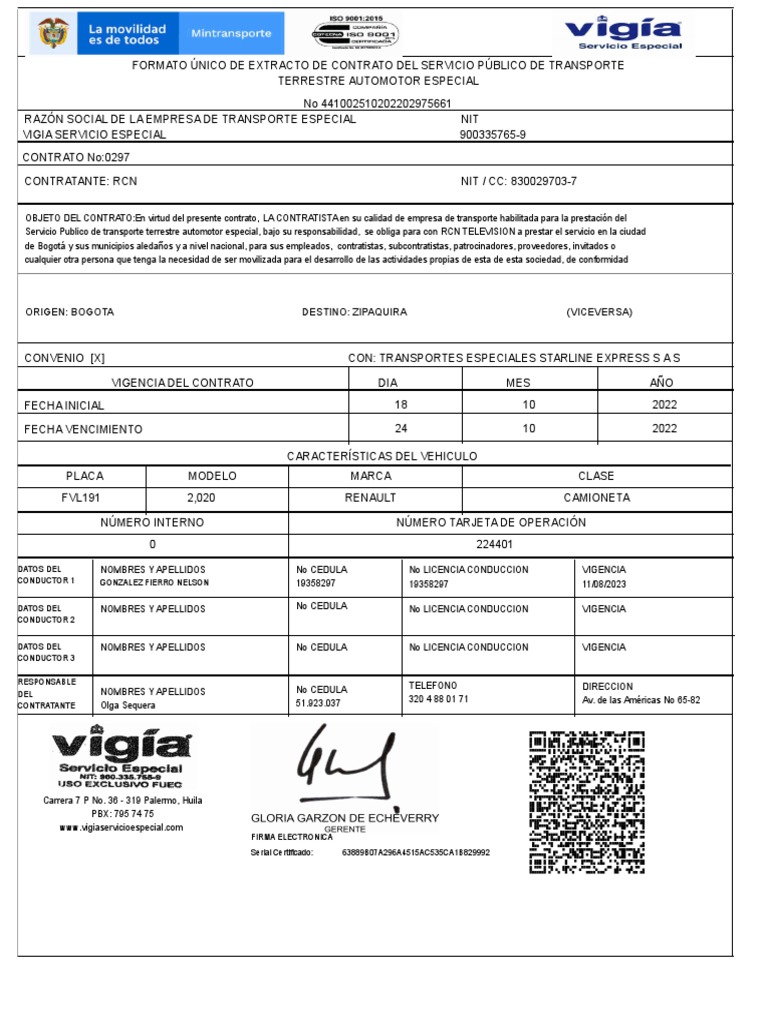 Formato único Fuec Para Transporte Especial Pdf Transporte Economias