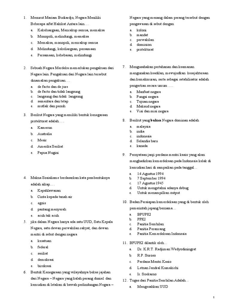 Soal PAS PKN Kelas X | PDF