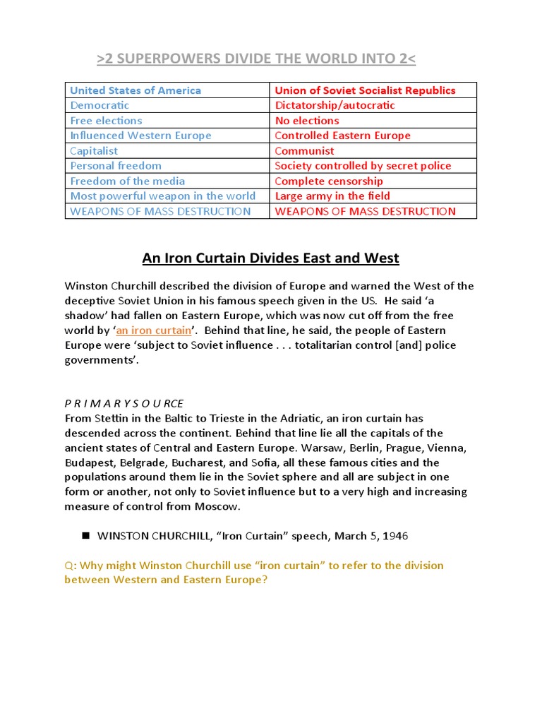 Coldwarnotes | PDF | Cold War | Iron Curtain