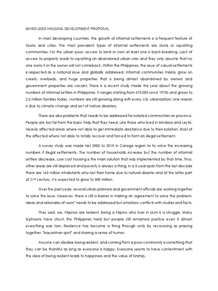 Mixed-Used Housing Developments | PDF | Squatting | Poverty