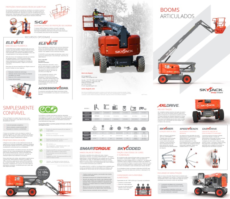Skyjack SJ Booms Brochure | PDF | Motores | Tempo