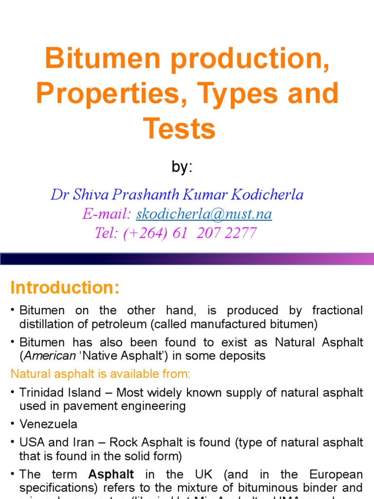 Bitumen Production, Tests | PDF | Emulsion | Asphalt