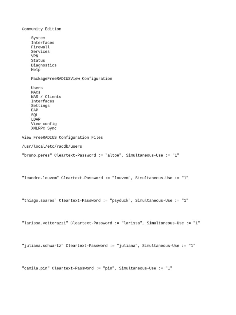 Usuarios Freeradius | PDF | Information Technology Management | Computer Data