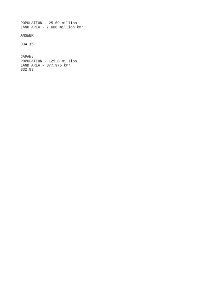 Calculating Population Density PDF