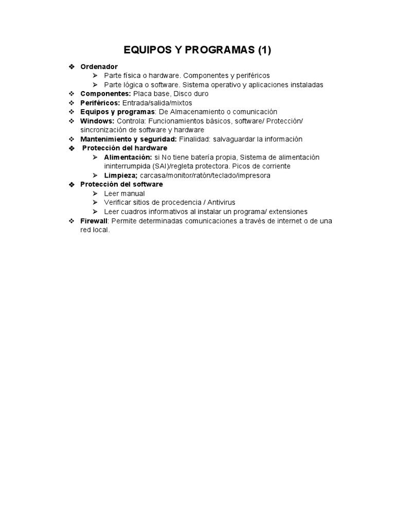 Resumen Equipos y Programas | PDF | Red de computadoras | Ethernet