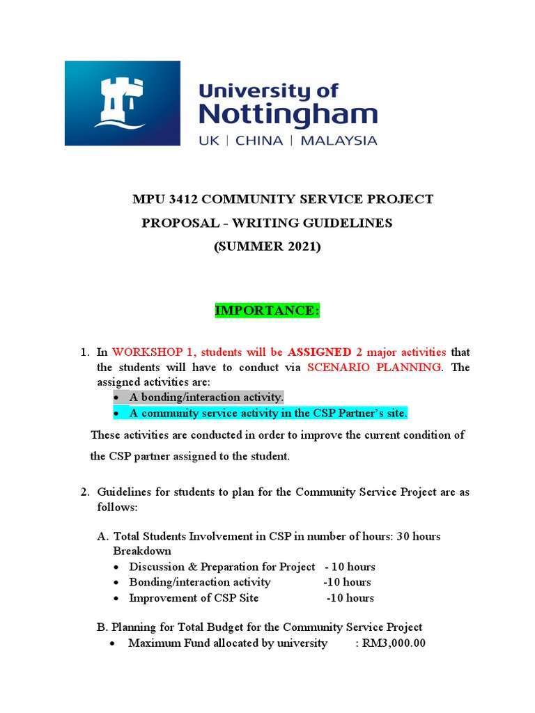 Community Service Proposal for Joy Garden | PDF | Budget | Risk