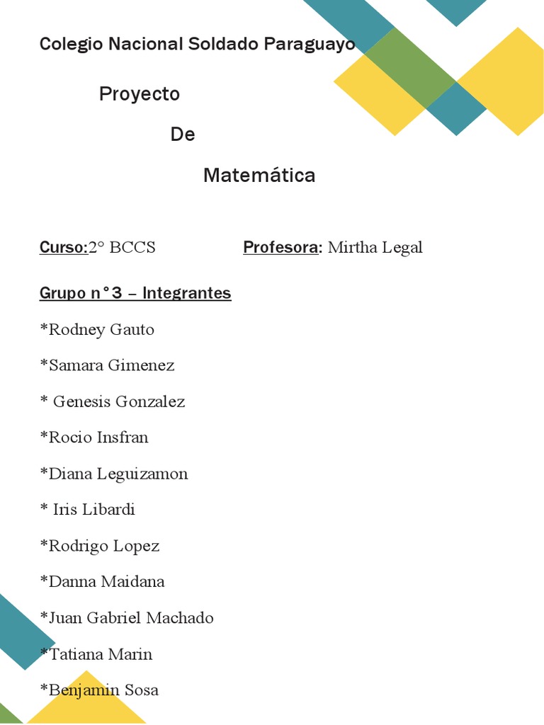 Proyecto de Matematica | PDF