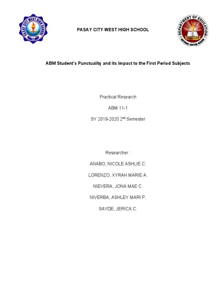 ABM Students Punctuality and Its Impact | PDF | Cognition | Cognitive ...