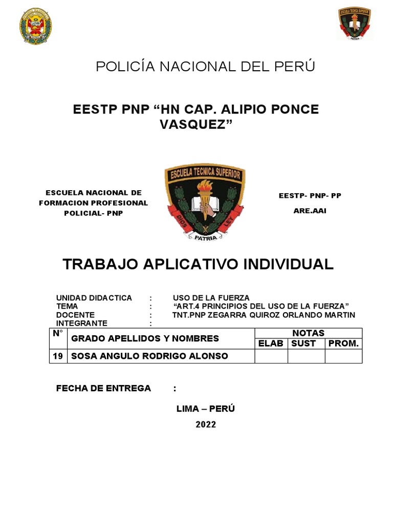 Uso de La Fuerza | PDF | Policía | Perú