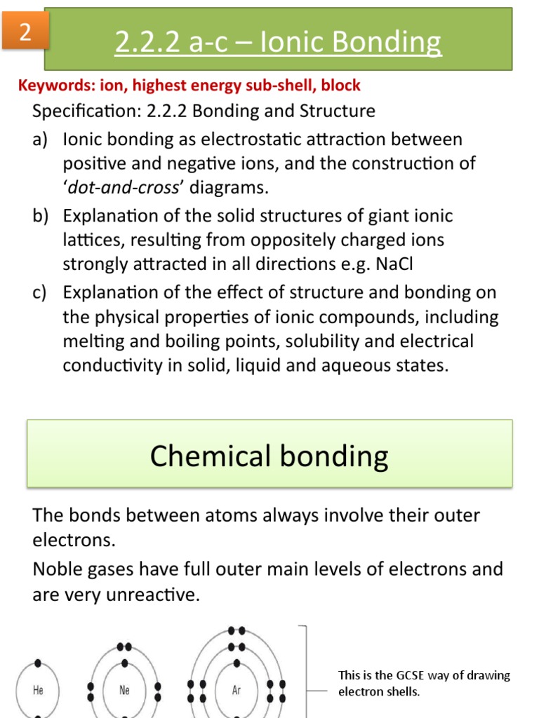 Module 2.2.2 Bonding Lessons 2 REB 2022 | PDF | Ion | Ionic Bonding