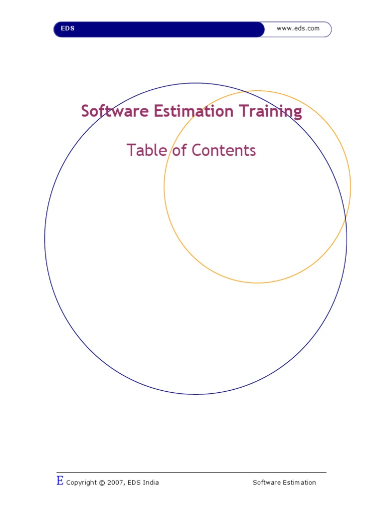 Software Estimation Training - TOC | PDF