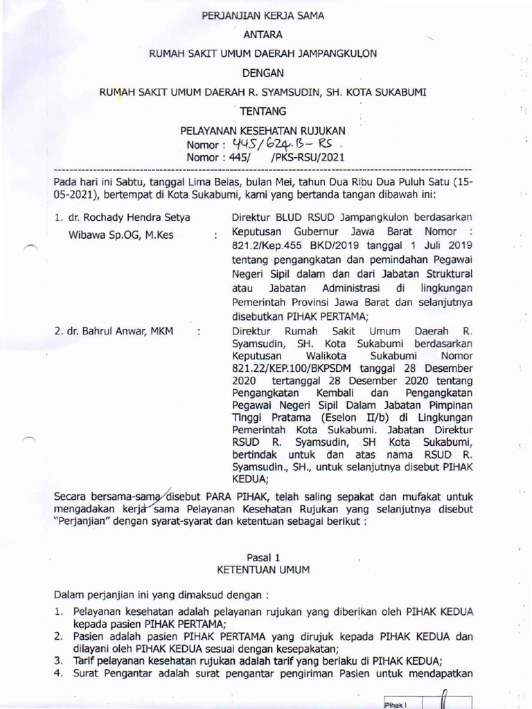 Mou Rumah Sakit Rujukan 2021 Pdf