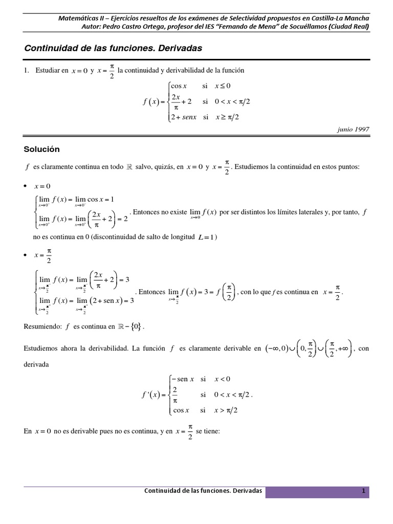 Continuidad Derivadas | PDF | Derivado | Función continua