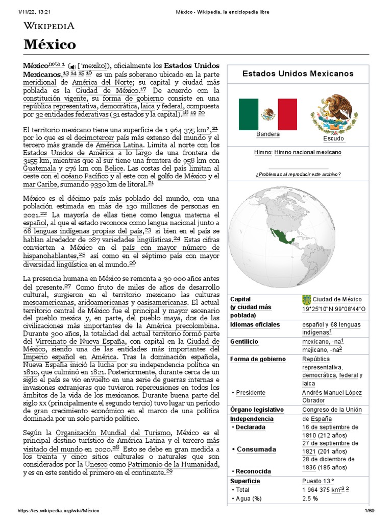 México - Wikipedia, La Enciclopedia Libre | PDF | México | Civilización ...
