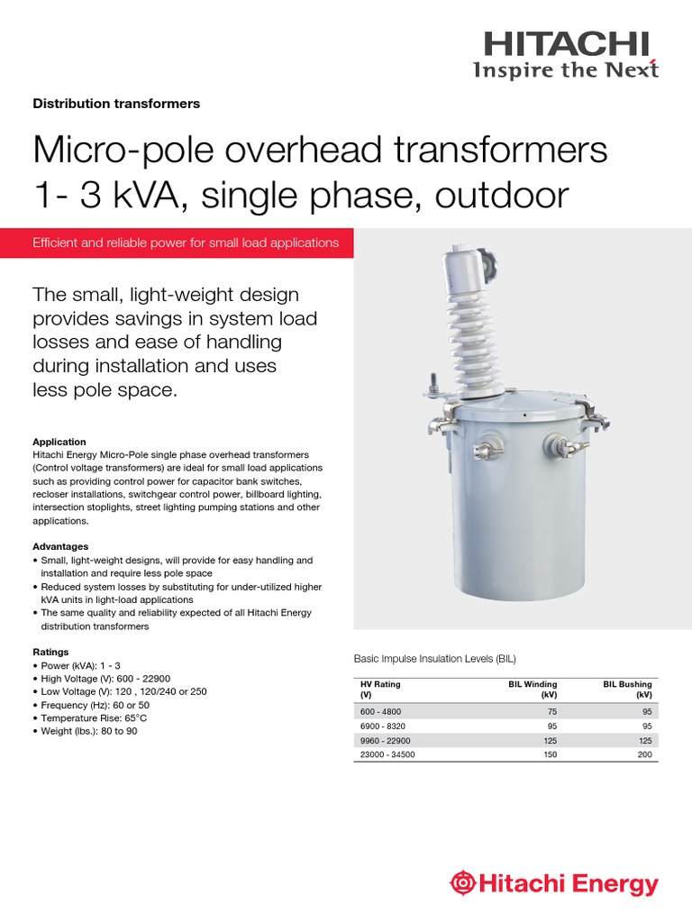 Micro-Pole Overhead Transformers - 9AKK107046A4207 | PDF | Transformer ...