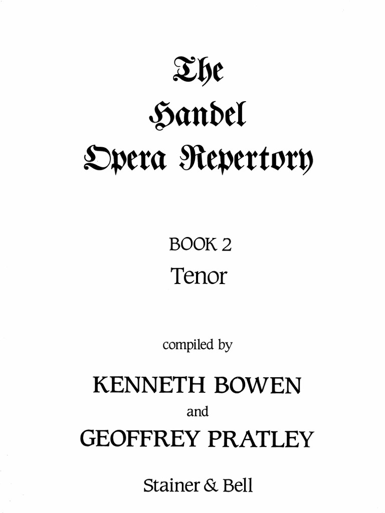 Handel Opera Rep (Tenor) | PDF
