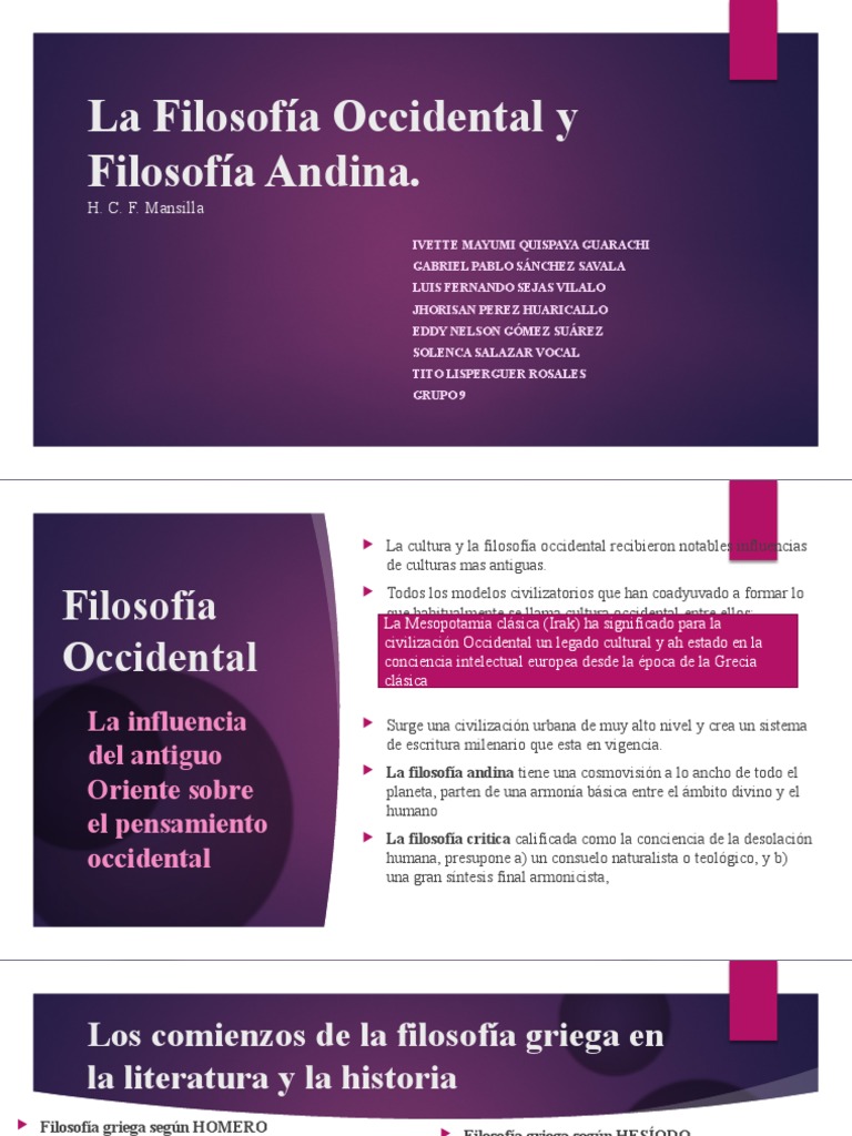 La Filosofía Occidental y Filosofía Andina | PDF | Platón | Metafísica