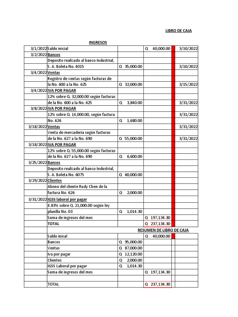 Libro de Caja | PDF | Cheque | Bancos