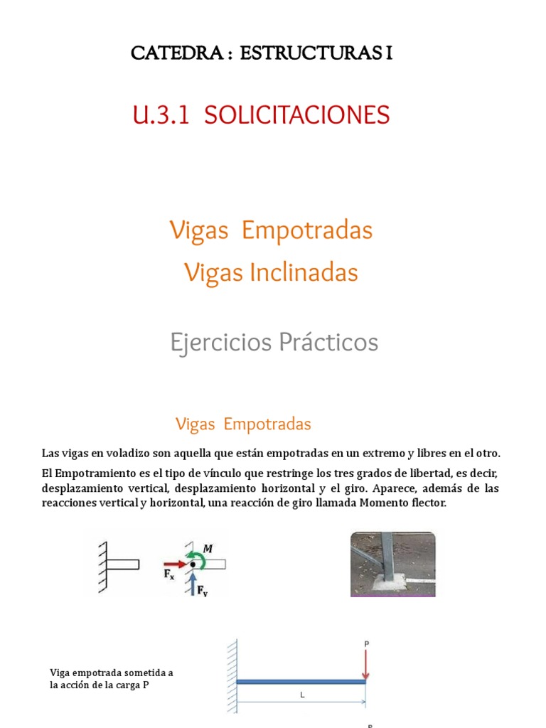 Extra - Solicitaciones en Vigas Inclinadas y Empotradas - Ejercicios ...