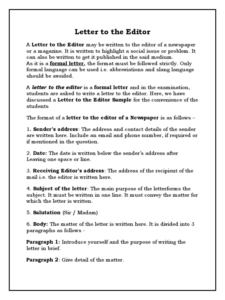 Letter to Editor Format Guide | PDF | Written Communication | Linguistics