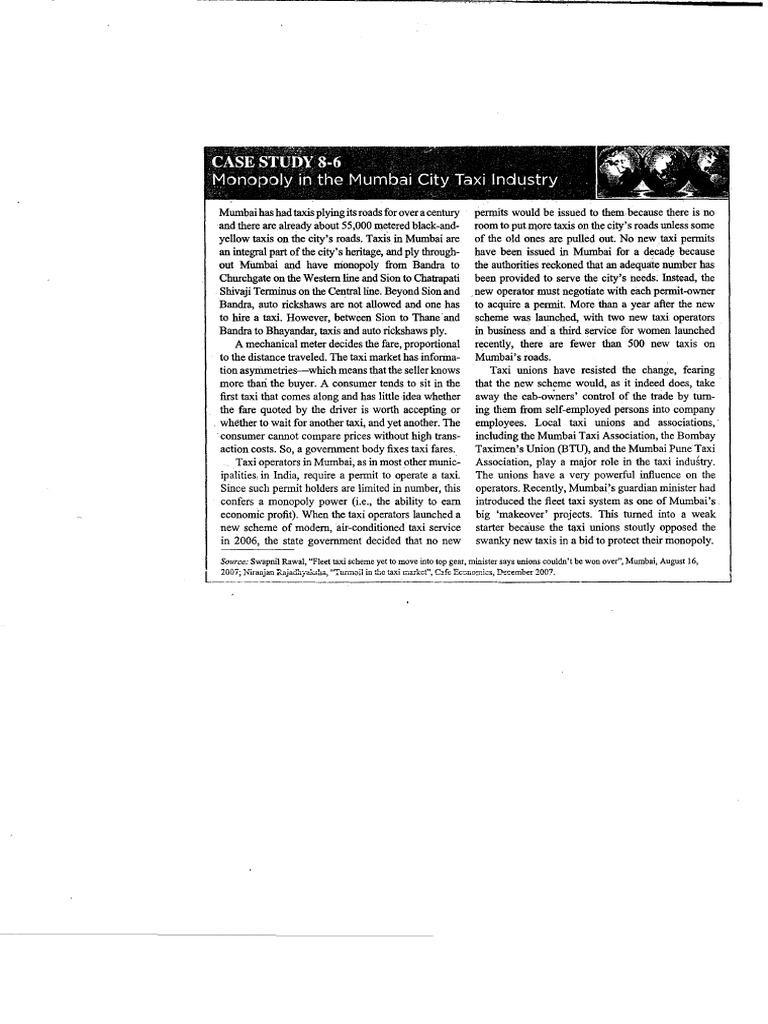 Monopoly - Case - Taxi - Mumbai | PDF