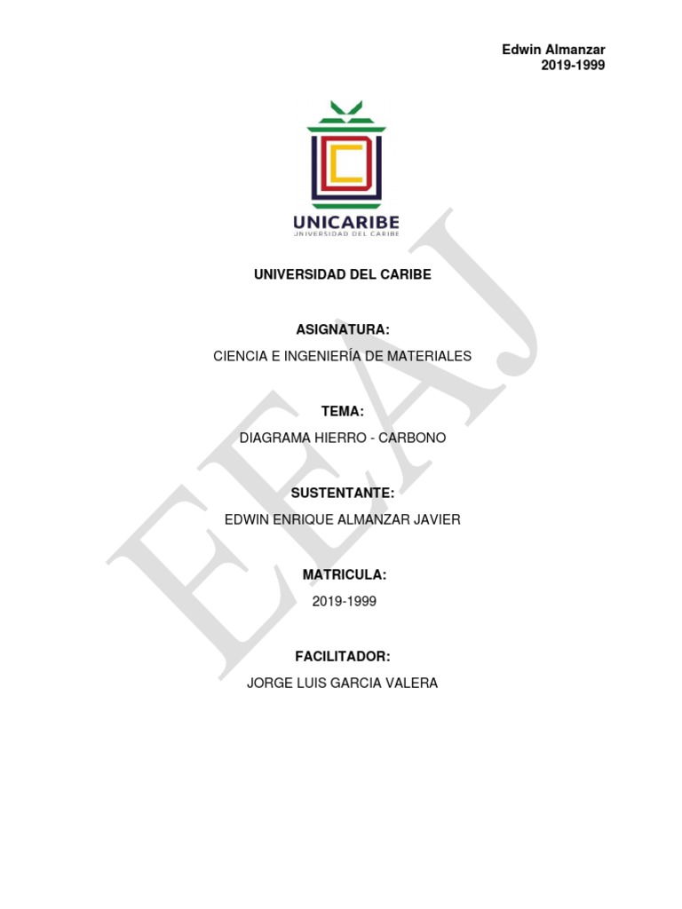 Edwin Almanzar - Diagrama Hierro - Carbono | PDF | Ingeniería de ...