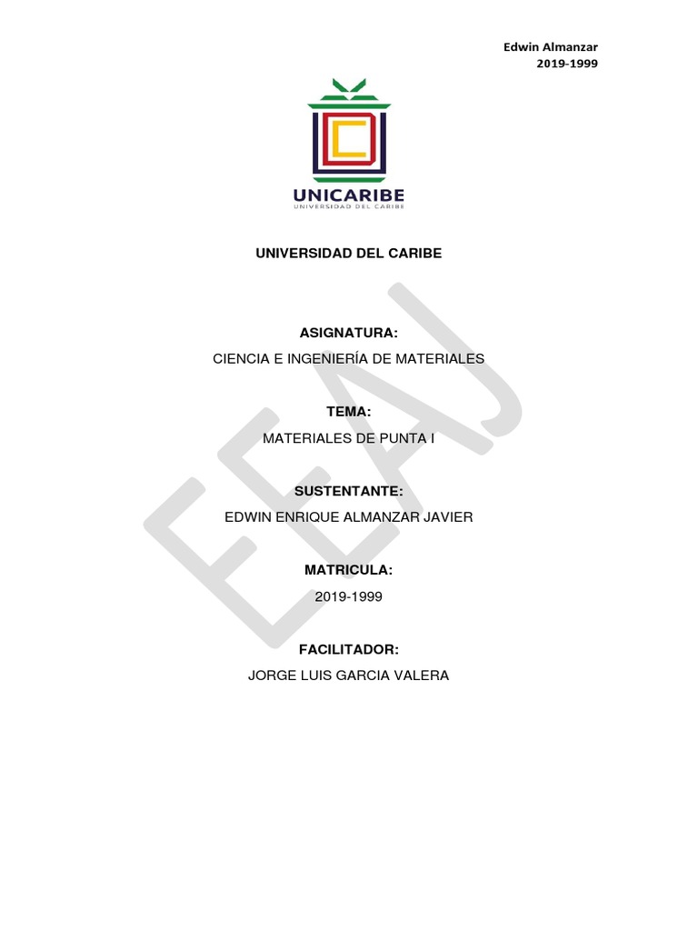 Edwin Almanzar - Materiales de Punta I | PDF | Materiales | Química
